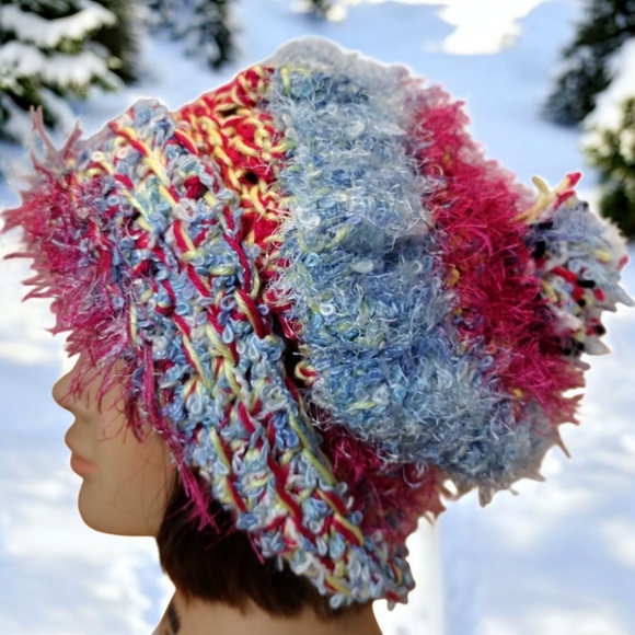 purple plum | Accessories | Womens Slouchy Knit Long Baggy Slouch ...